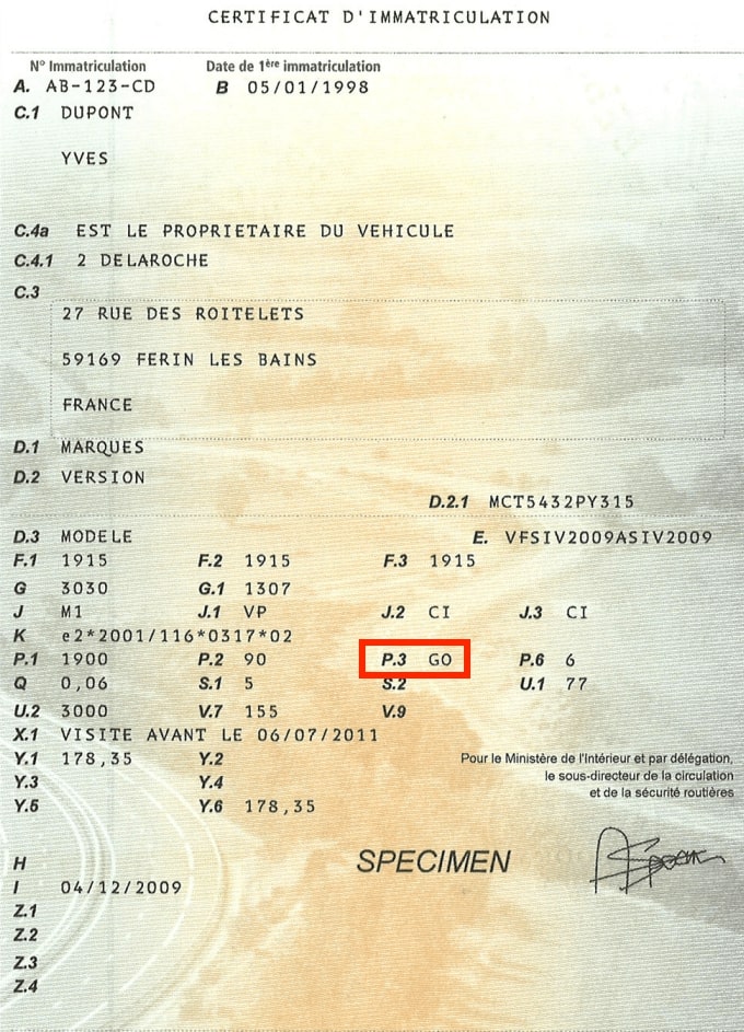 Véhicule – Nouvelle Carte Grise