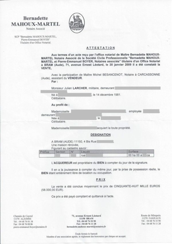 Attestation Notariale Ou Notarie
